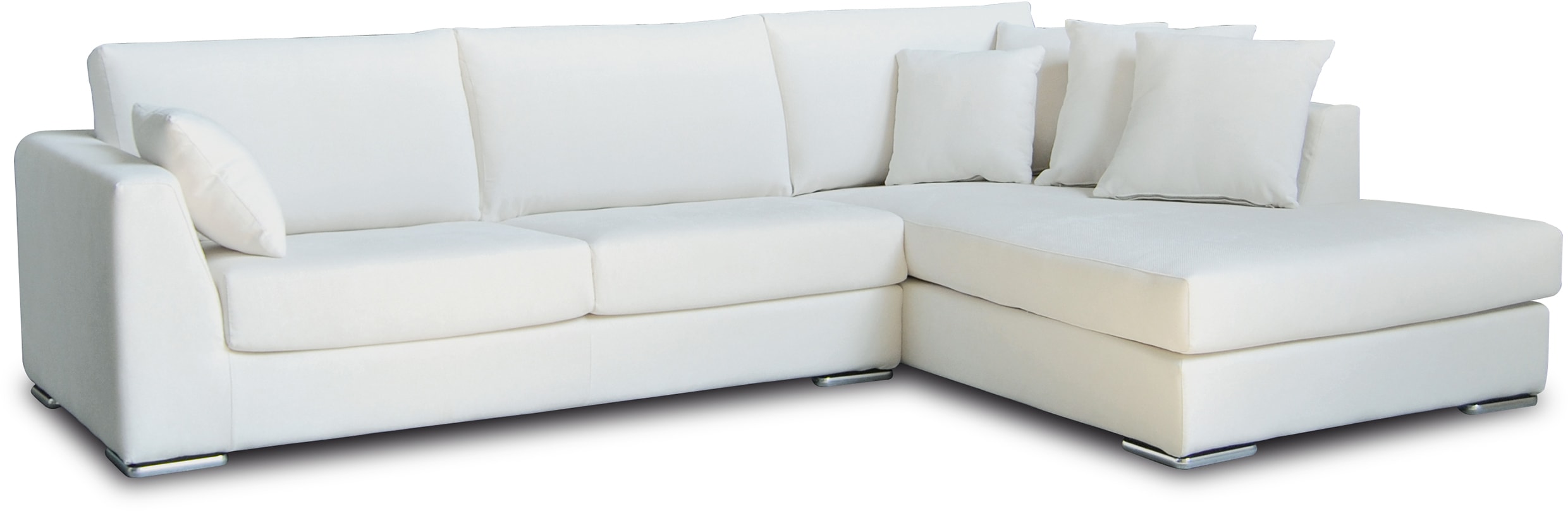 Canapé microfibre CITY Monaco angle droit microfibre blanc Pas Cher ...
