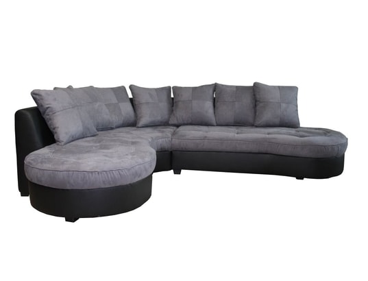 Canapé microfibre CONCEPT1 Jade angle gauche noir gris Pas Cher ...