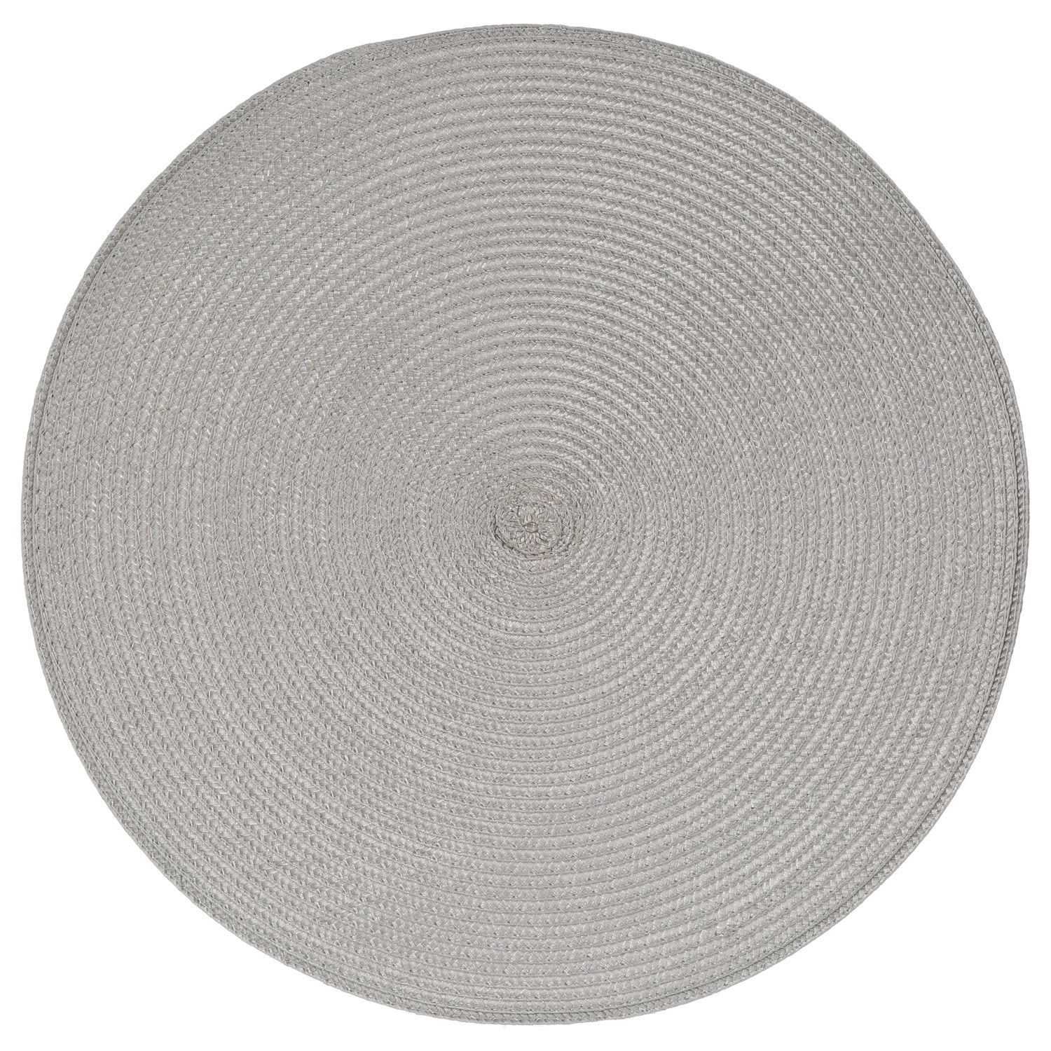 Set de table tressé rond - diam. 38 cm - gris clair SECRET DE GOURMET ...