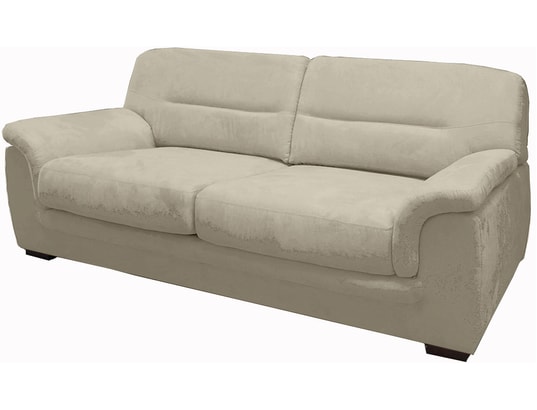 Canapé microfibre CONCEPT1 Livio 3 places fixe mf crème Pas Cher ...
