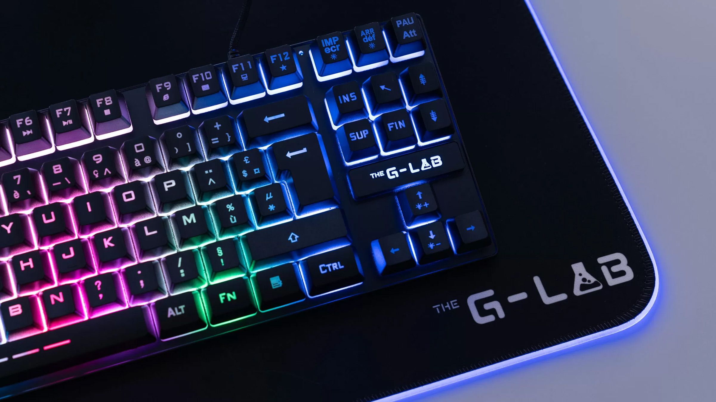 Clavier gamer THE G-LAB KEYZ Caesium TKL noir (FR) Pas Cher - UBALDI.com