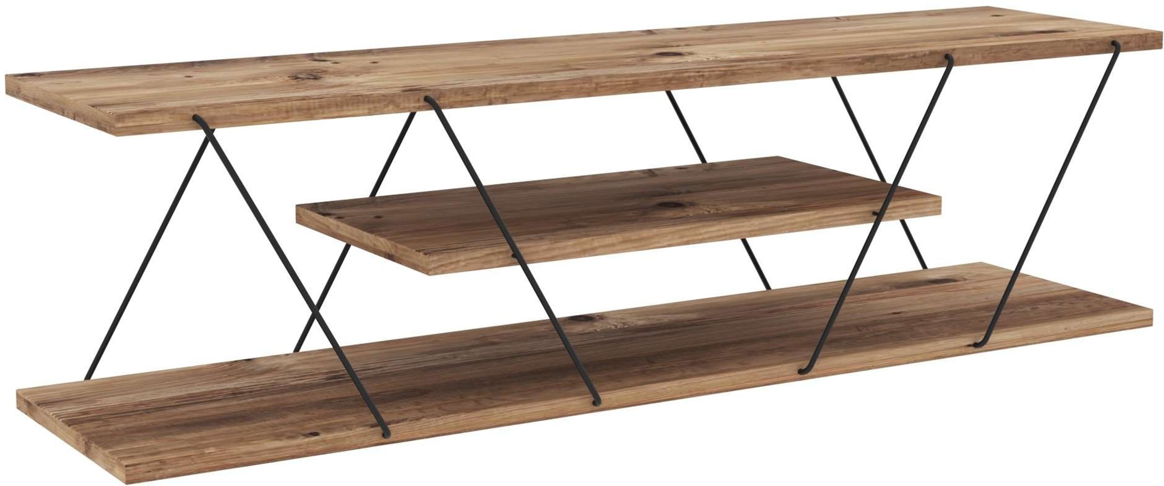 Meuble TV CONCEPT1 Canaz v2 - Noir, Noyer 120 x 33 x 33 Pas Cher ...