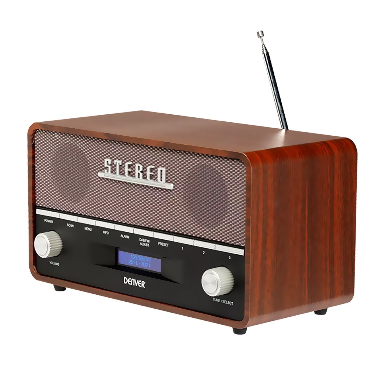 Denver dab-3, radio portable 10w rms - dab+, fm, minuterie et alarme ...