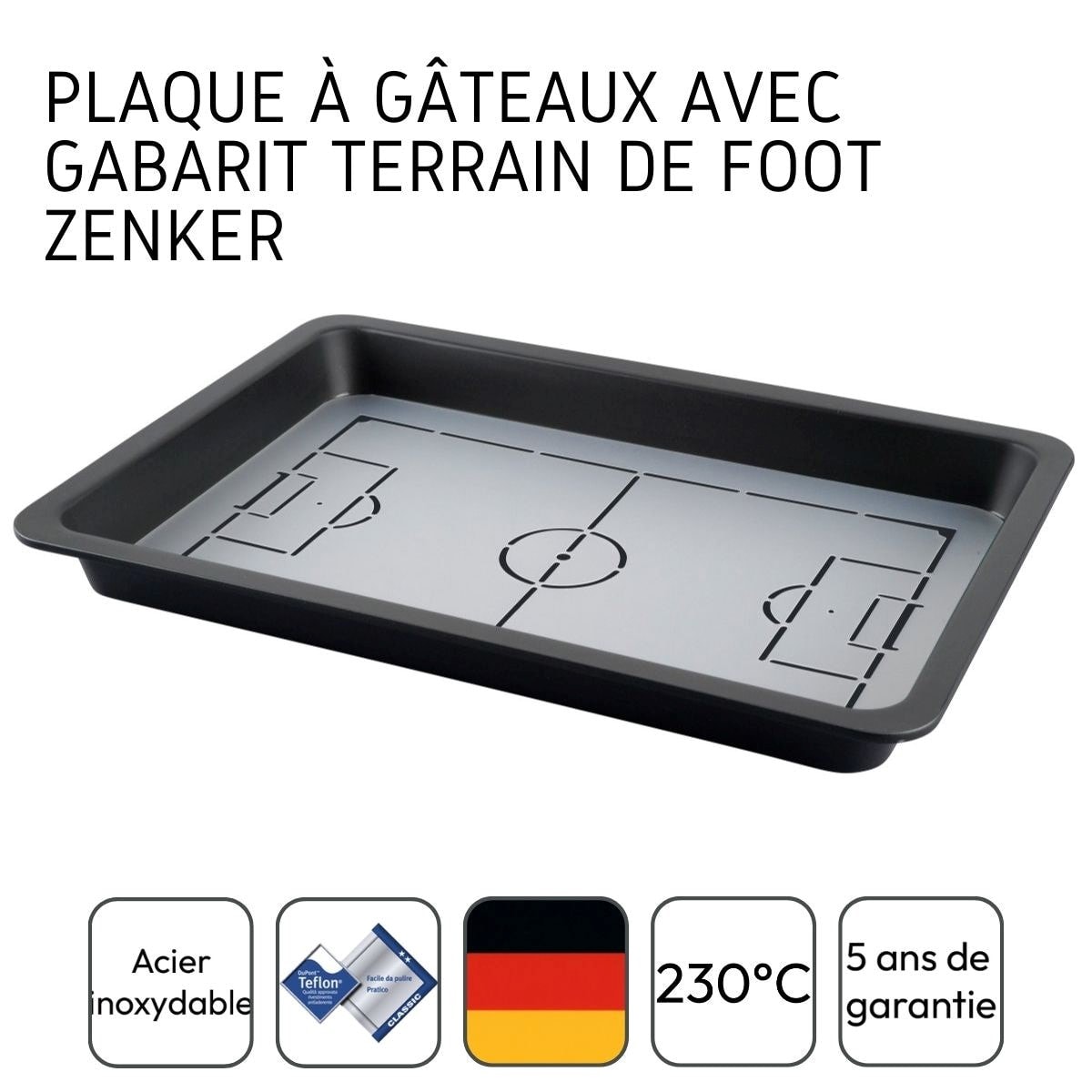 Plaque de four avec pochoir pour gâteau terrain de foot zenker spécial ...