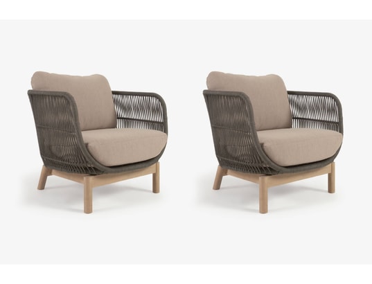 Fauteuil extérieur LF 2 fauteuils catalina verts Pas Cher - UBALDI.com