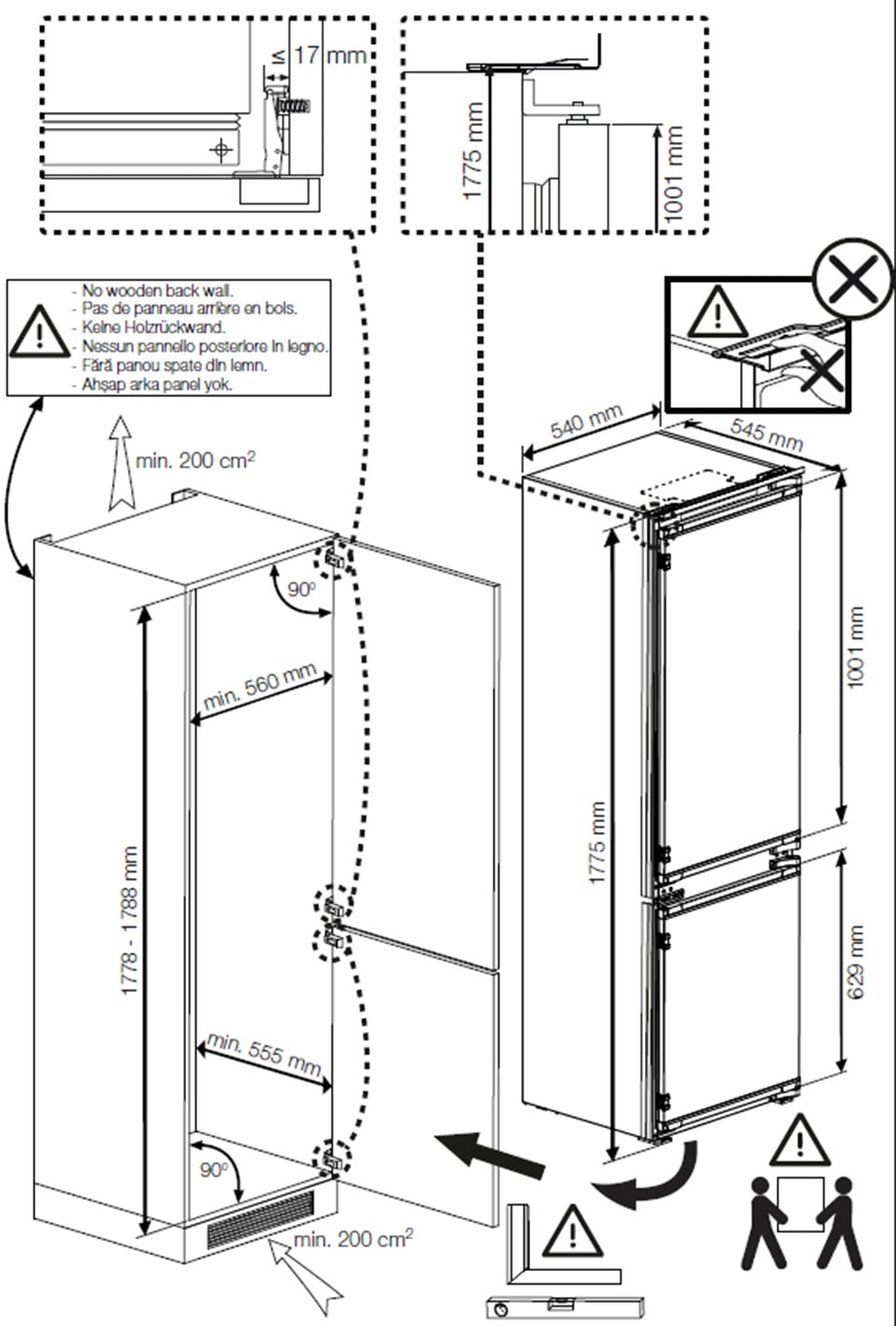 Refrigerateur Congelateur Encastrable Froid Ventil