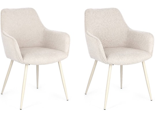 Chaise CONCEPT1 Lot de 2 C Cora beige Pas Cher - UBALDI.com