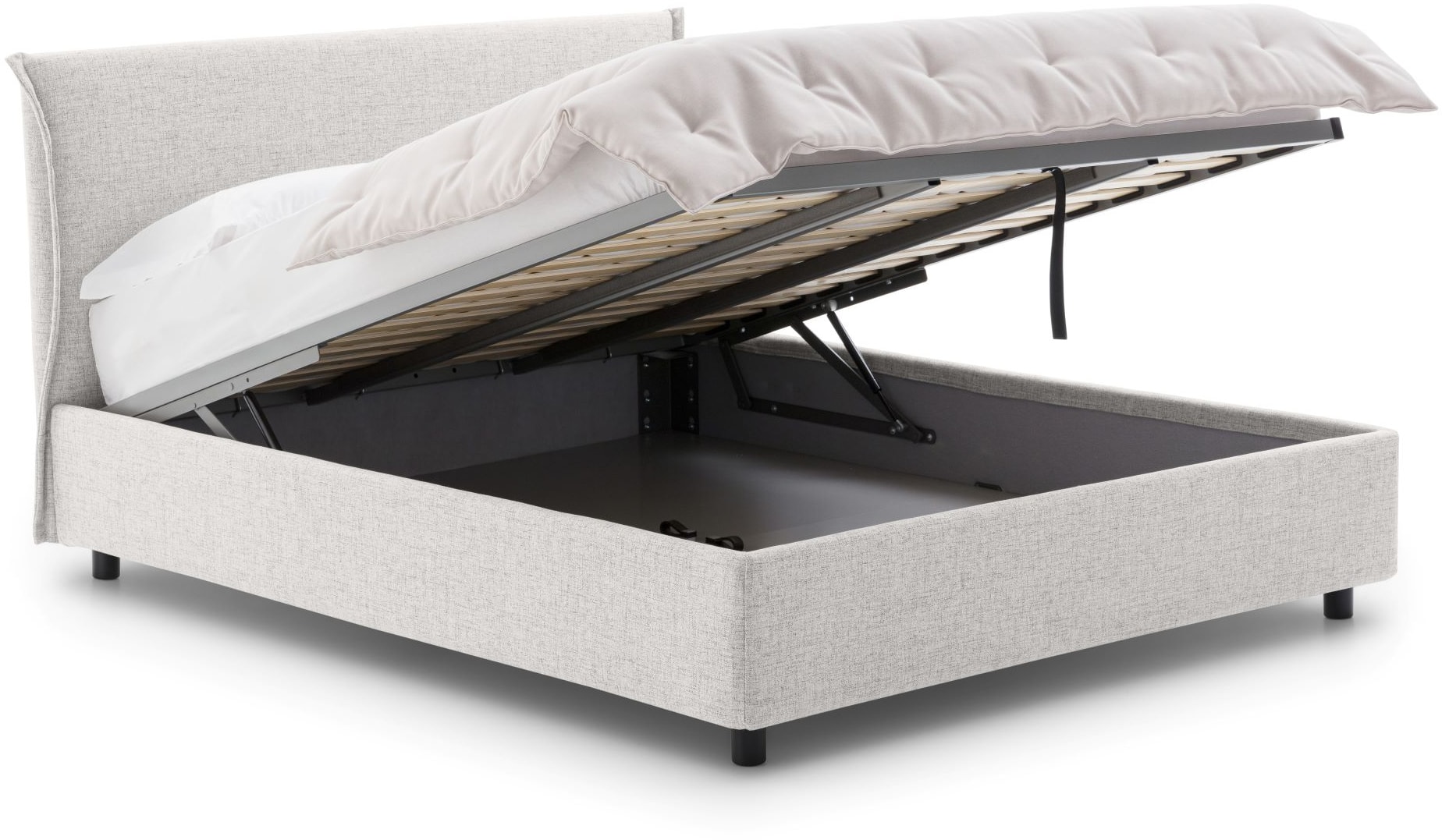 Lit coffre LE COMFORT Hama Plane 160x200 beauty 573 gris clair Pas Cher ...