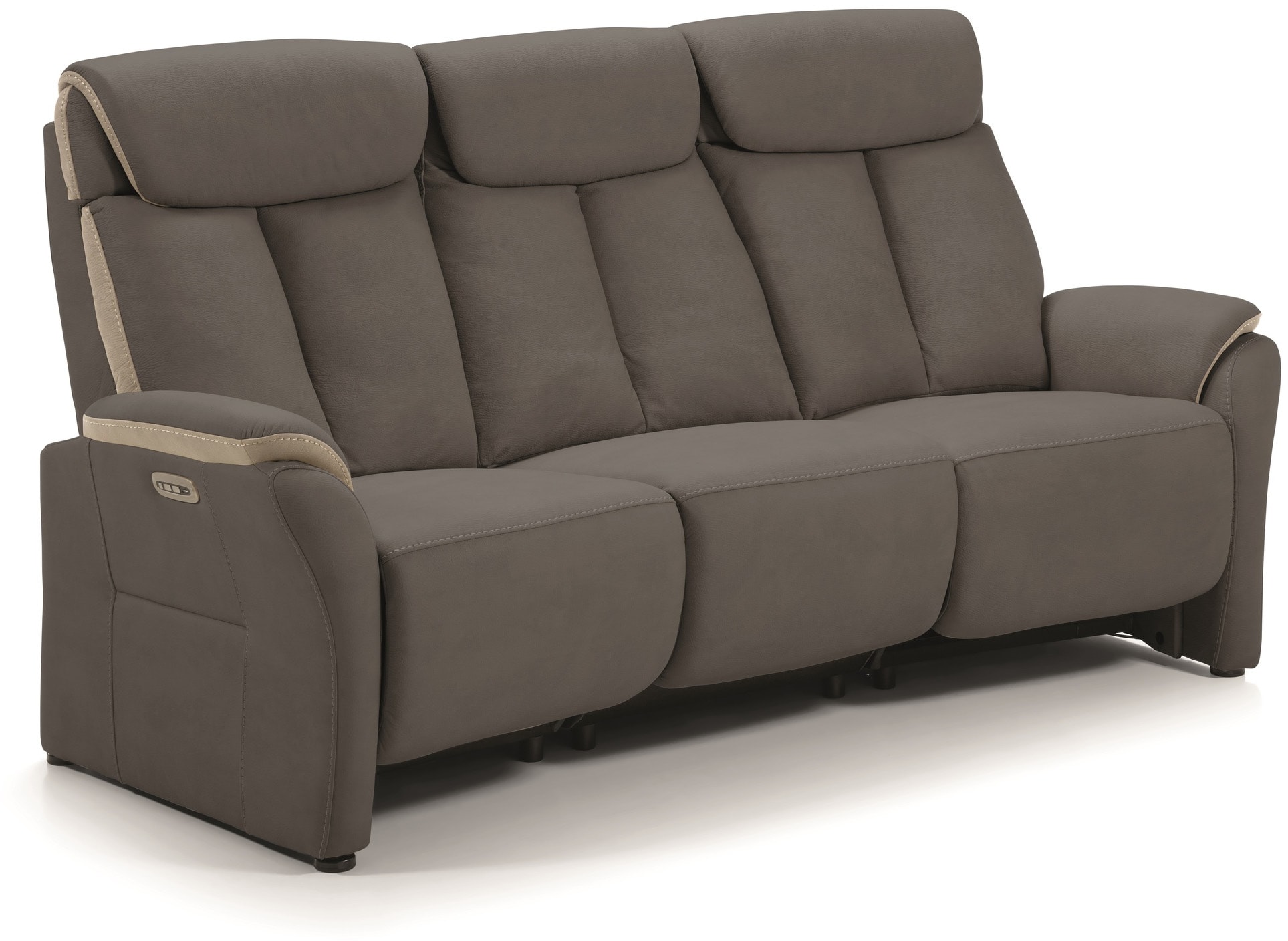 Canapé tissu CONCEPT1 Paris gris 3 places électrique + fauteuil elect ...