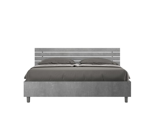 Lit avec sommier ankel droit 160x190 gris béton ITYHOME Pas Cher ...