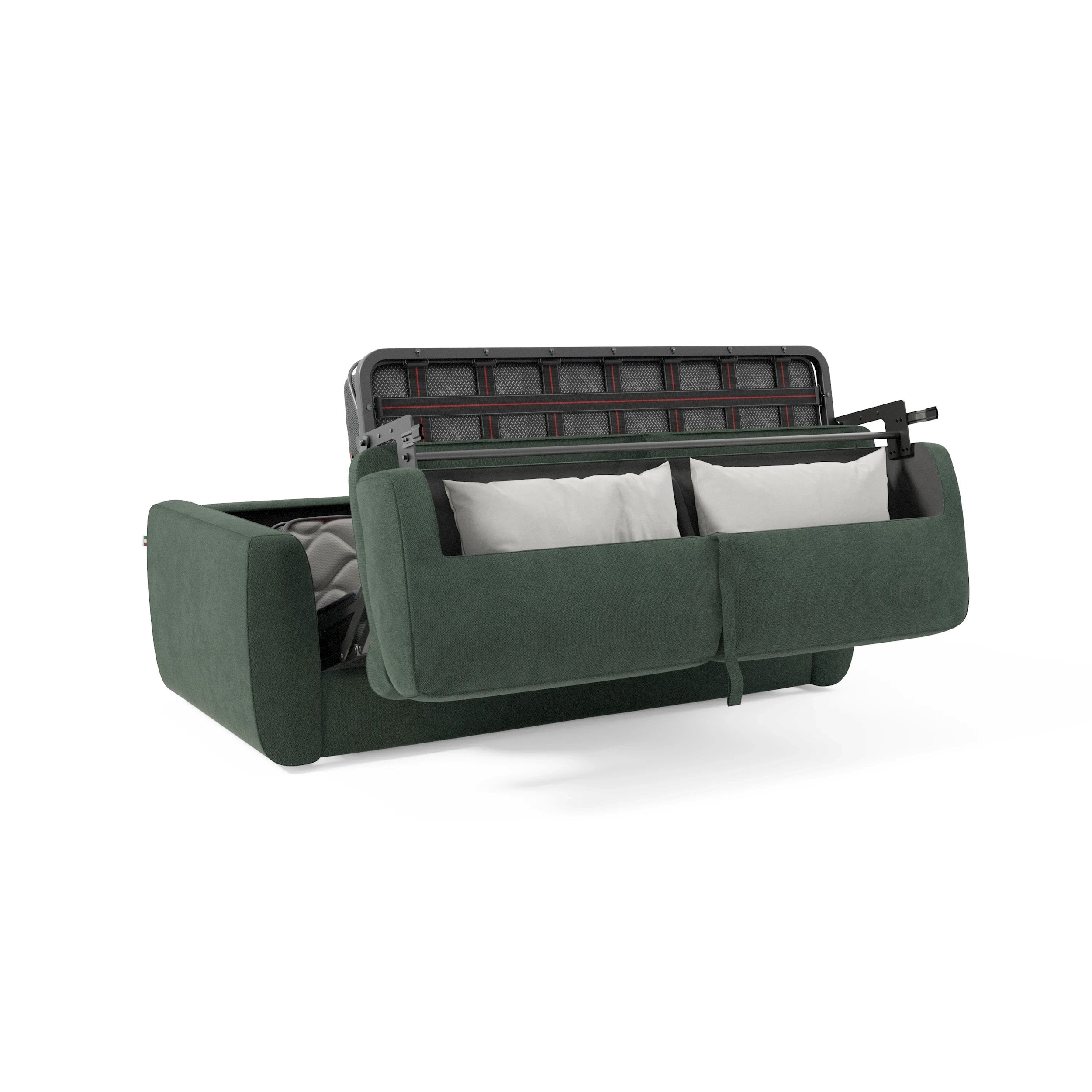Canapé lit leonida matelas h18 cm vert 3 places maxi DIVANI.STORE PC ...