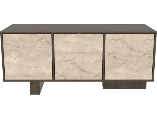 Bahut CONCEPT1 Monaco noyer, travertin 150 x 45 x h51,5cm Pas Cher ...