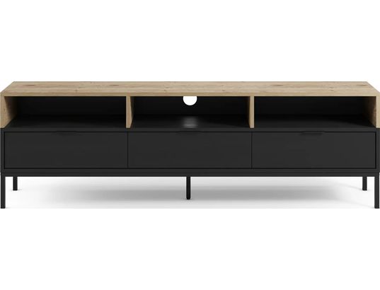 Meuble TV CONCEPT1 Marion 3C3N 180cm chêne noir 180 x 40 x 55cm Pas ...
