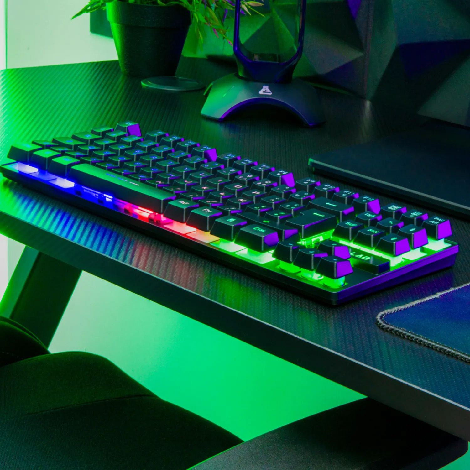 Clavier gamer THE G-LAB KEYZ Caesium TKL sans fil Noir Pas Cher ...