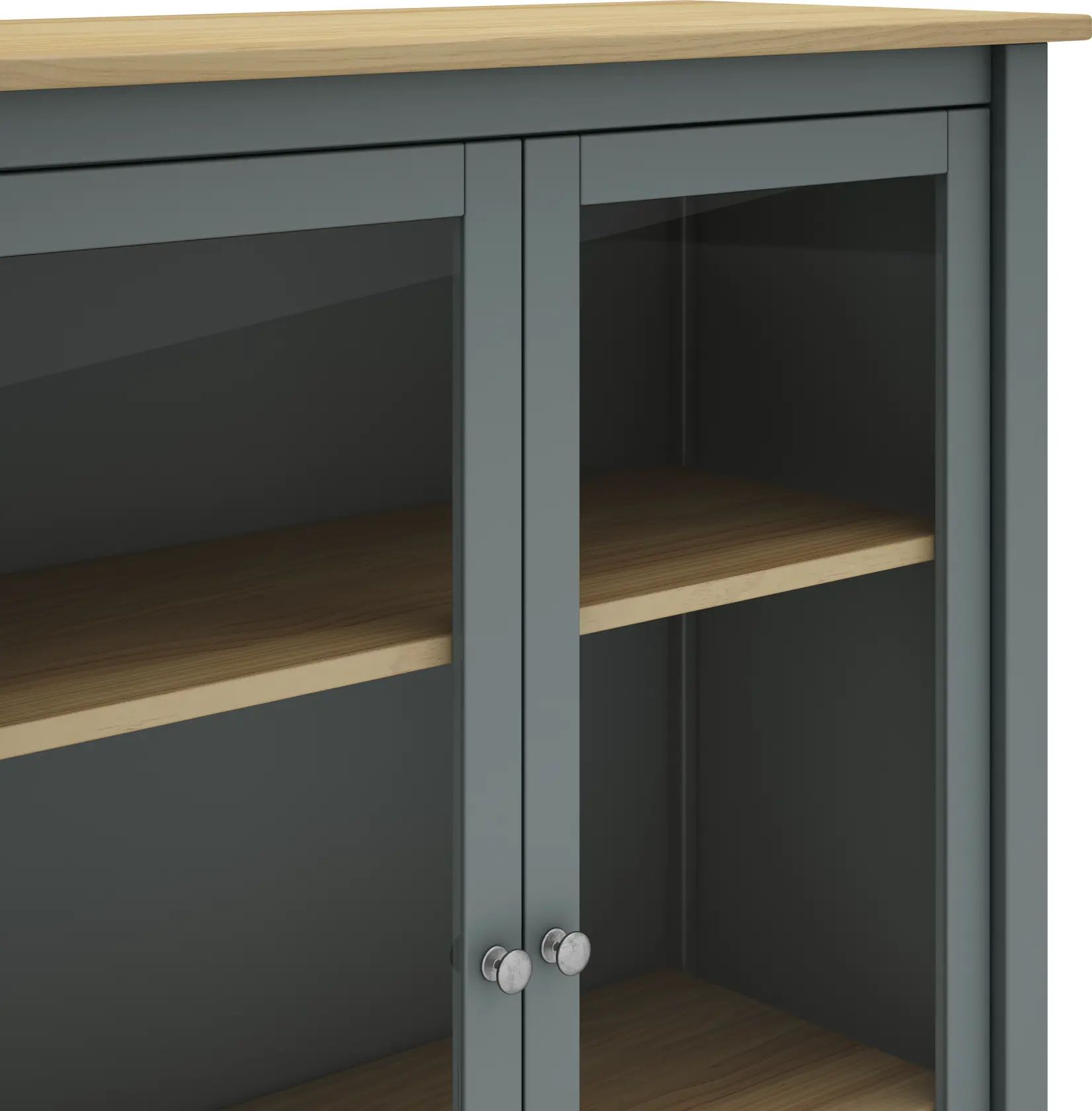Vitrine CONCEPT1 Misti 2P vert kaki chene 90 x 40 x h110 Pas Cher ...