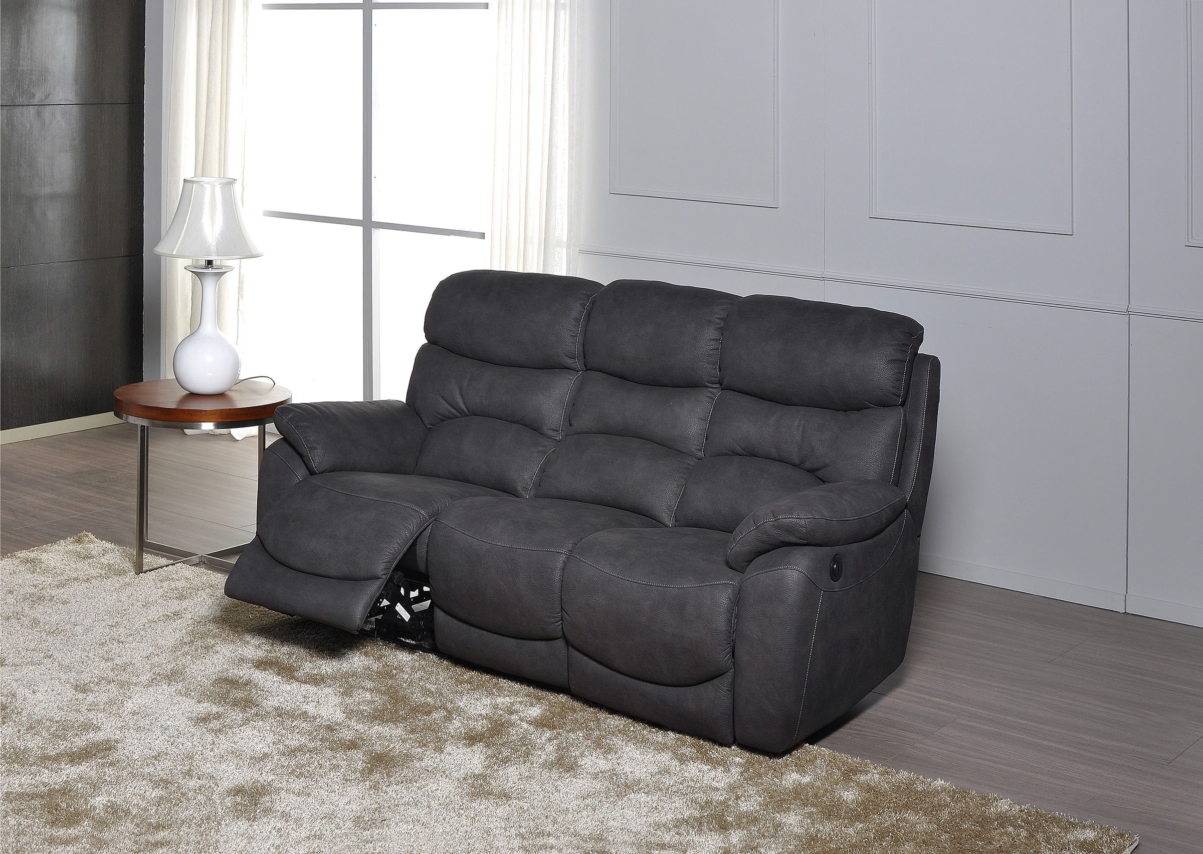 Canapé microfibre CONCEPT1 Clément 3 places 2 relax électriques ...